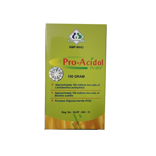Hỗ trợ điều trị tiêu chảy Pro Acidol Plus Biopharco hộp 1 lọ 100g | Medigo