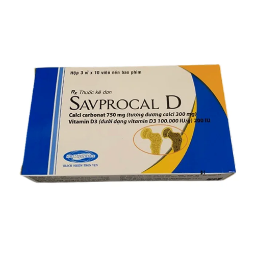 Thuốc trị loãng xương SAVPROCAL D hộp 3 vỉ x 10 viên