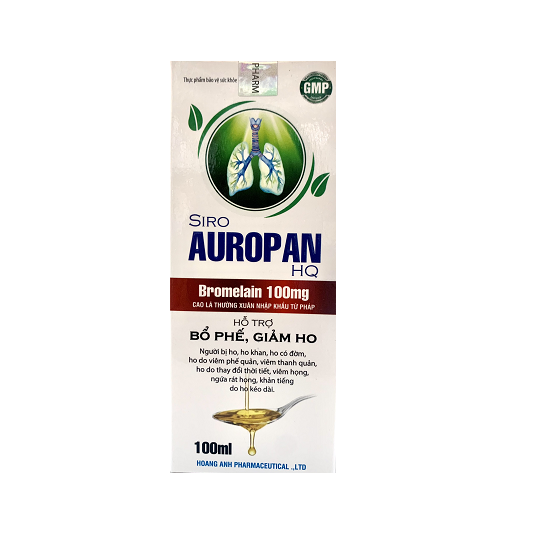 Siro ho giúp bổ phế, giảm ho Auropan HQ hộp 1 chai 100ml