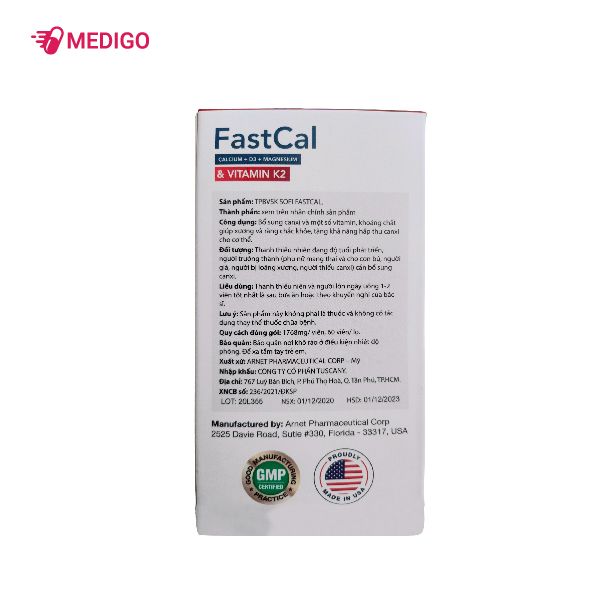 Thực phẩm hỗ trợ xương khớp FastCal Calcium + D3 + Magnesium & Vitamin ...