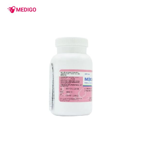 Thuốc giảm đau, hạ sốt Mexcold 500 chai 200 viên nén | Medigo