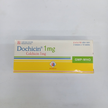 Thuốc trị gout Dochicin 1mg hộp 20 viên