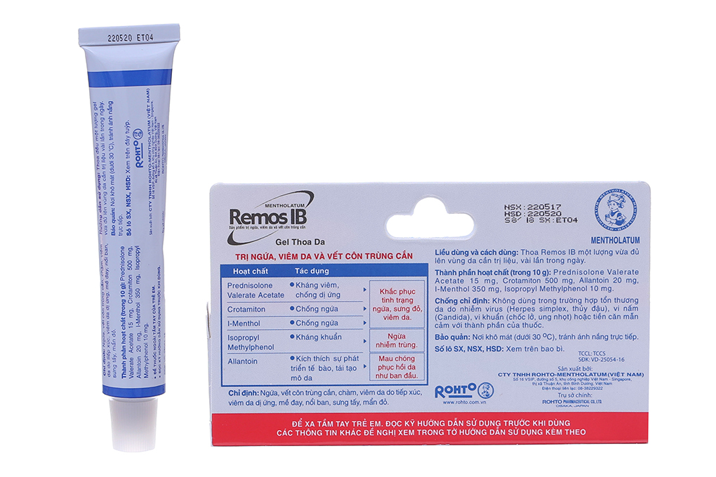Gel trị ngứa, côn trùng cắn Remos IB tuýp 10g