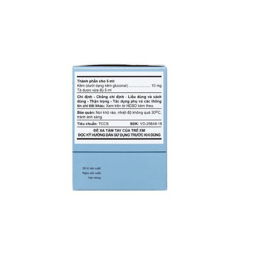 Dung dịch uống bổ sung kẽm A.T Zinc Siro hộp 30 ống x 5ml