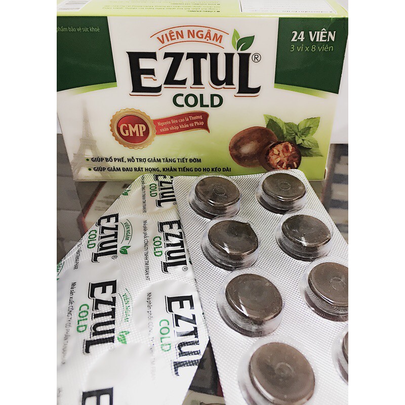 Viên ngậm ho Eztul Cold hộp 24 viên