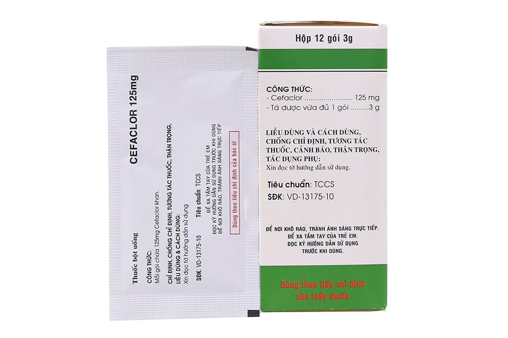Thuốc kháng sinh Cefaclor 125mg (Mebiphar) hộp 12 gói x 3g