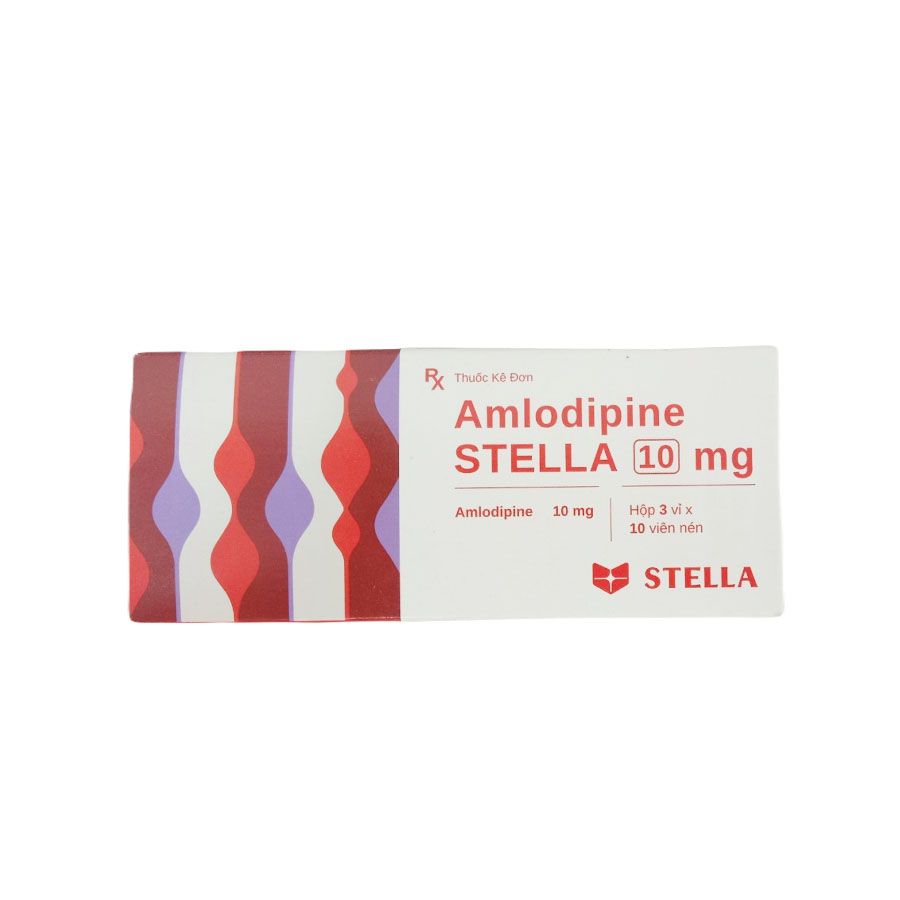 Thuốc tim mạch Amlodipine STELLA 10mg hộp 3 vỉ x 10 viên nén | Medigo