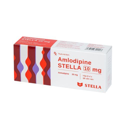 Thuốc tim mạch Amlodipine STELLA 10mg hộp 3 vỉ x 10 viên nén