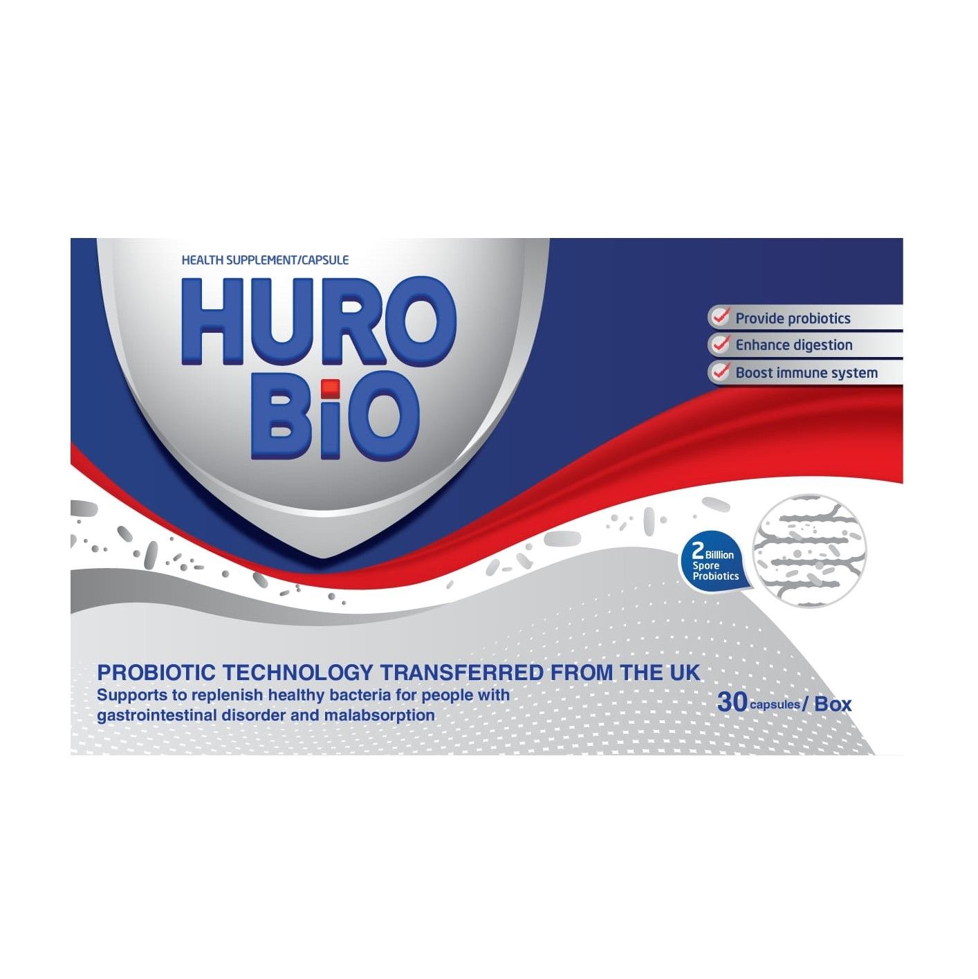 Bổ sung lợi khuẩn cho người lớn HURO BIO hộp 3 vỉ x 10 viên nang