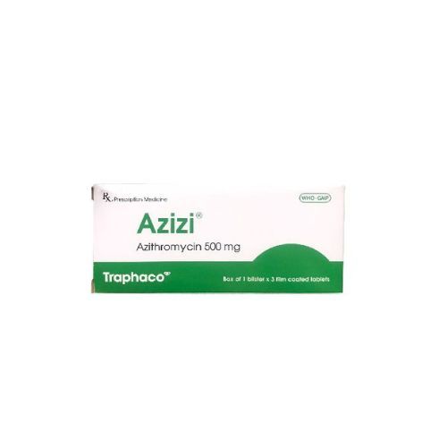 Thuốc kháng sinh Azizi Azithromycin 500mg hộp 3 viên