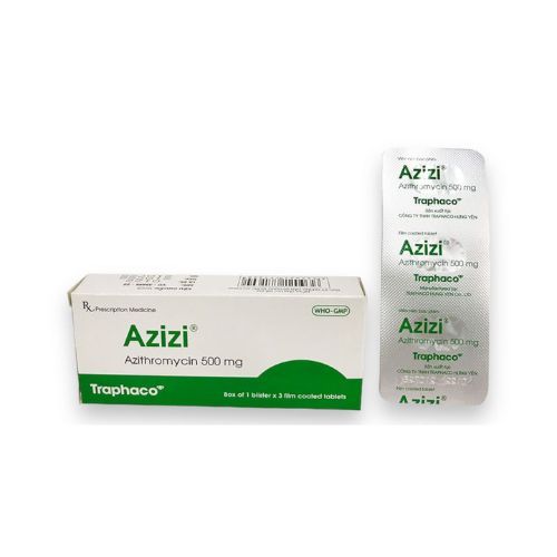 Thuốc kháng sinh Azizi Azithromycin 500mg hộp 3 viên