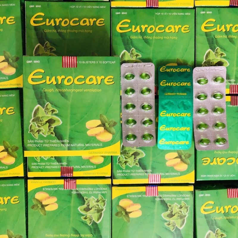 Thuốc ho Eurocare hộp 10 vỉ x 10 viên | Medigo