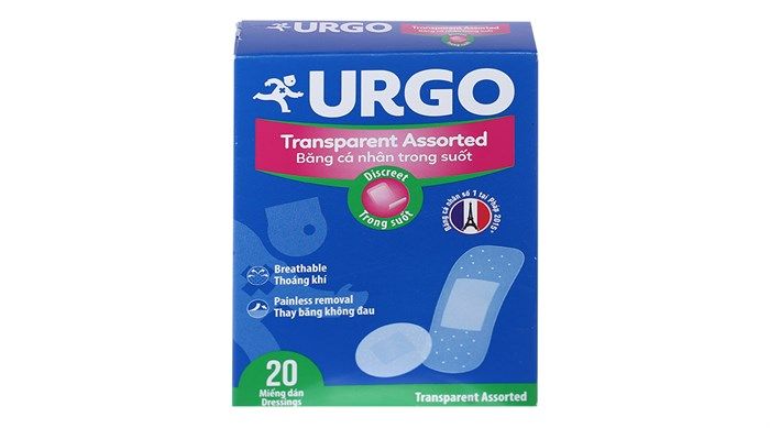 Băng keo cá nhân trong suốt ngừa nhiễm trùng Urgo Transparent Assorted ...