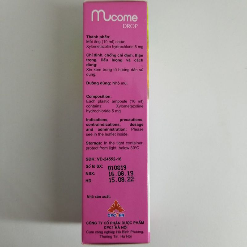 Dung dịch nhỏ mũi Mucome Drop hộp 1 ống 5ml | Medigo