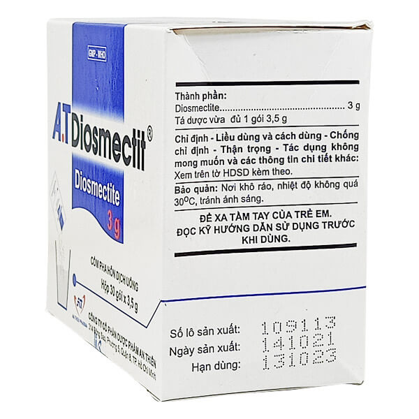 Thuốc giảm đau dạ dày A.T Diosmectit hộp 30 gói x 3,5g | Medigo