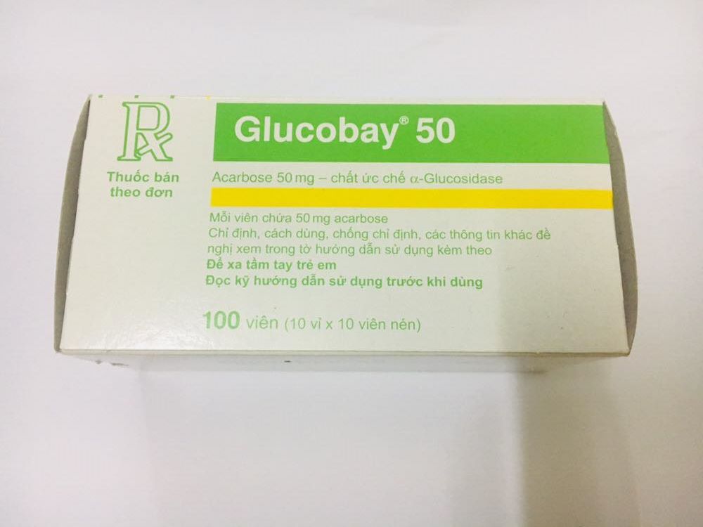 Glucobay 50mg hộp 100 viên