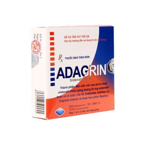 Thuốc trị rối loạn cương dương Adagrin 50mg hộp 3 viên | Medigo
