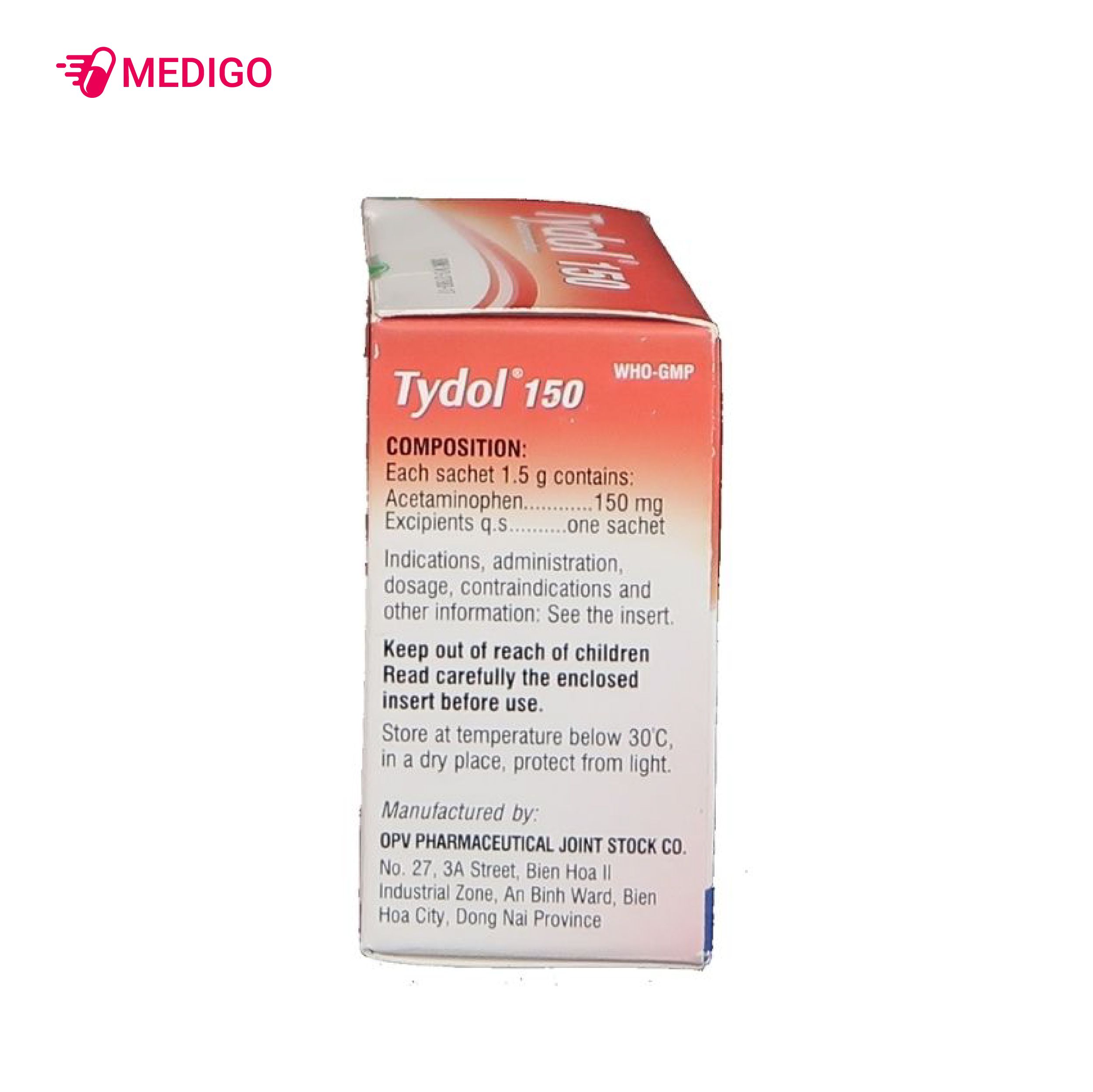 Thuốc hạ sốt, giảm đau Tydol 150 hộp 12 gói