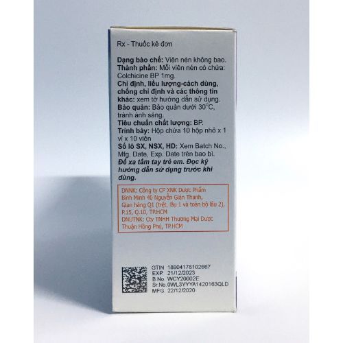 Thuốc trị gout CALCERGY hộp lớn x 10 hộp nhỏ x 1 vỉ x 10 viên