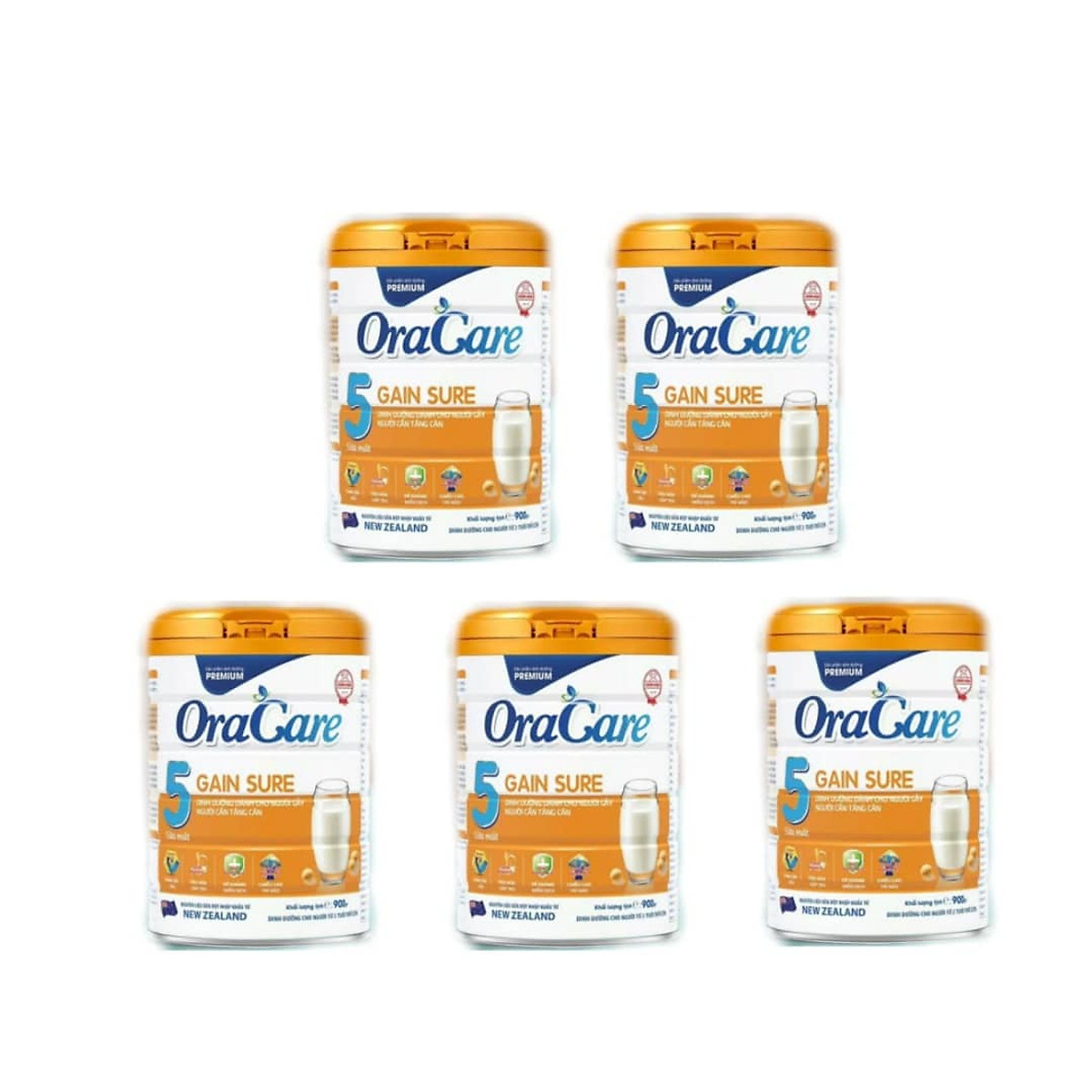Sữa bột bổ sung dinh dưỡng cho trẻ OraCare 5 Gain Sure hộp 900g | Medigo