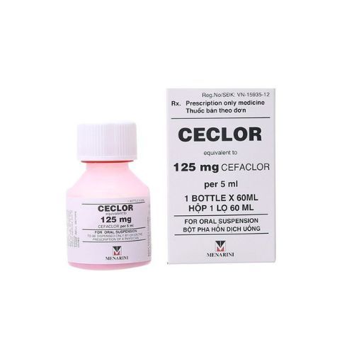 Cốm pha hỗn dịch uống Ceclor 125mg/5ml hộp 1 lọ 60ml