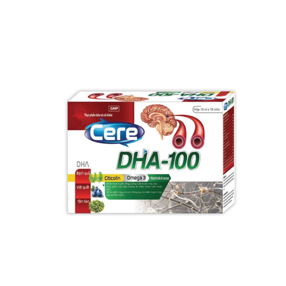 Viên uống tăng cường trí nhớ- tập trung trí tuệ CERE DHA-100 hộp 100 viên