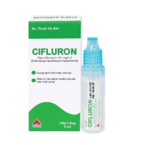Thuốc nhỏ mắt CIFLURON (Ciprofloxacin) hộp 1 chai 5ml