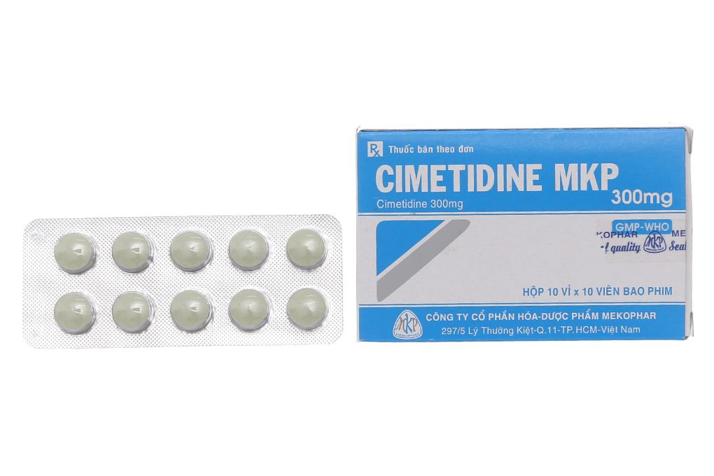 Thuốc trị đau dạ dày Cimetidine MKP 300mg hộp 10 vỉ x 10 viên | Medigo