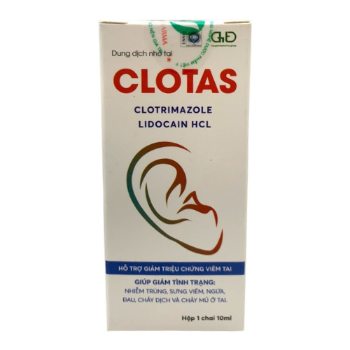 Dung dịch nhỏ tai Clotas hộp 1 chai 10ml