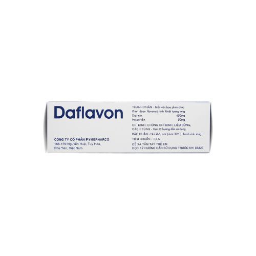 Thuốc trị trĩ, suy giãn tĩnh mạch Daflavon hộp 60 viên