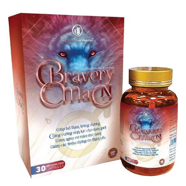 Bổ thận tráng dương, tăng cường sinh lực Bravery Man hộp 1 lọ 30 viên