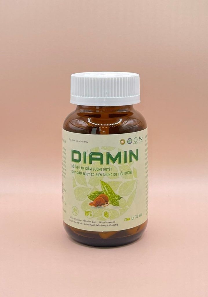 Hỗ trợ giảm đường huyết DIAMIN hộp 1 lọ 30 viên nang cứng