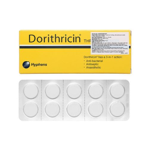 Viên ngậm trị đau họng Dorithricin Throat Lozenges hộp 20 viên