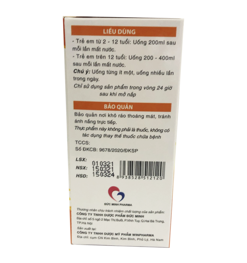 Hỗ trợ bù nước và điện giải Dresol (hương cam) hộp 1 chai 250ml | Medigo