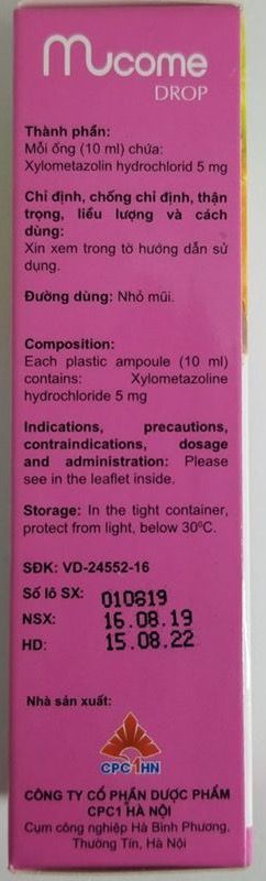 Dung dịch nhỏ mũi Mucome Drop hộp 1 ống 10ml | Medigo