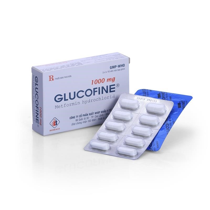 Thuốc điều trị đái tháo đường GLUCOFINE 1000 mg hộp 30 viên | Medigo