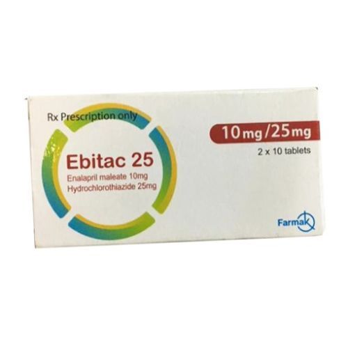 Thuốc trị tăng huyết áp Ebitac 25 hộp 2 vỉ x 10 viên nén | Medigo