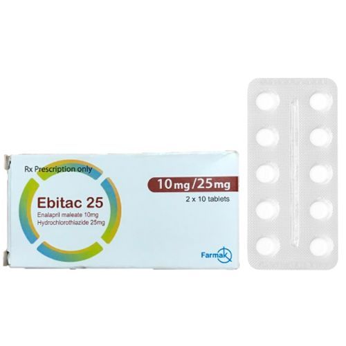 Thuốc trị tăng huyết áp Ebitac 25 hộp 2 vỉ x 10 viên nén | Medigo