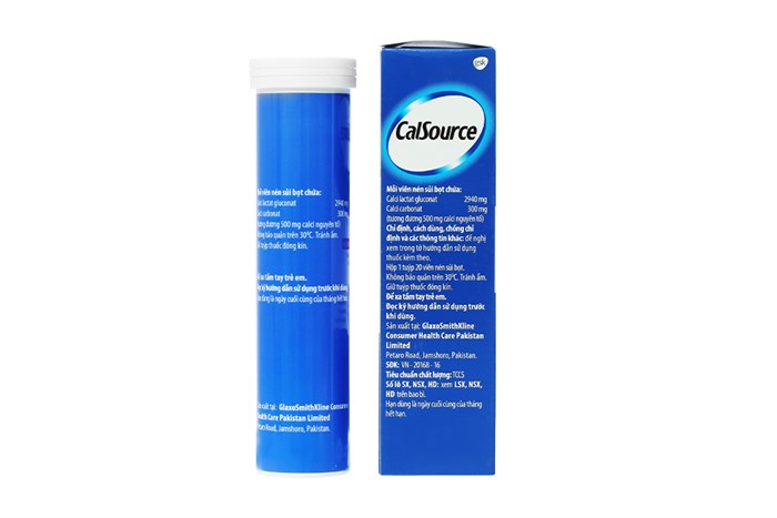 Viên sủi CalSource 500mg hộp 1 tuýp 20 viên | Medigo