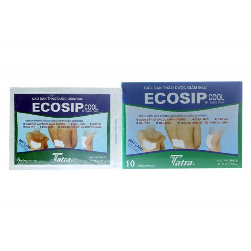 Cao Dán Thảo Dược Giảm Đau ECOSIP COOL hộp 2 gói x 5 miếng | Medigo