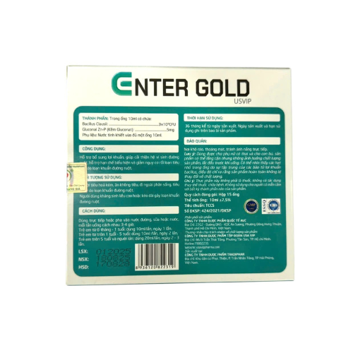 Hỗ trợ bổ sung lợi khuẩn đường ruột Enter Gold USVIP hộp 3 vỉ x 5 ống x ...