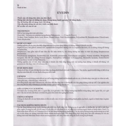 Thuốc nhỏ mắt Eyedin hộp 1 lọ 5ml