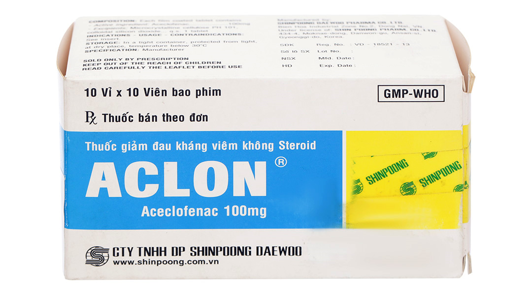 Thuốc Aclon 100mg: Công dụng, liều dùng, lưu ý và giá bán