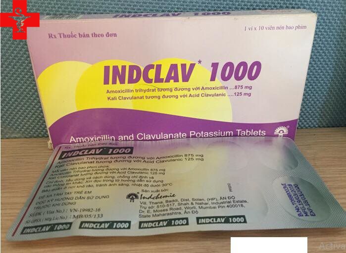 Thuốc kháng sinh Indclav 1000mg hộp 10 viên | Medigo