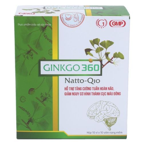 Viên uống tăng tuần hoàn não Ginkgo 360 Natto-Q10 hộp 10 vỉ x 10 viên