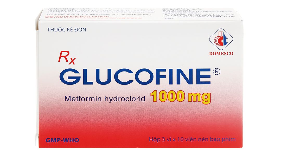Thuốc điều trị đái tháo đường GLUCOFINE 1000 mg hộp 30 viên | Medigo