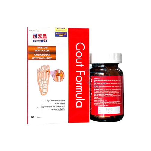 Hỗ trợ giảm đau do gout Gout Formula hộp 1 lọ 60 viên