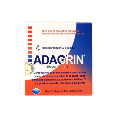 Thuốc trị rối loạn cương dương Adagrin 50mg hộp 3 viên | Medigo