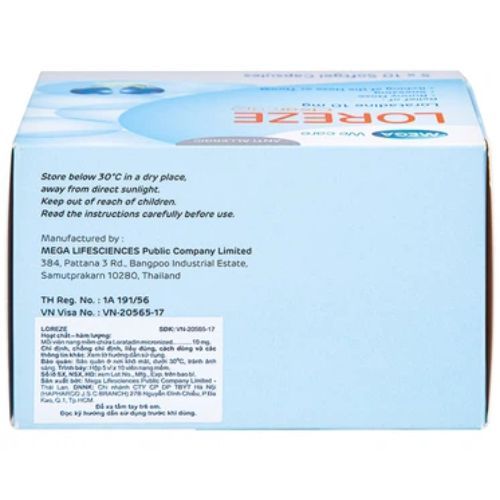 Thuốc chống dị ứng Loreze 10mg hộp 50 viên