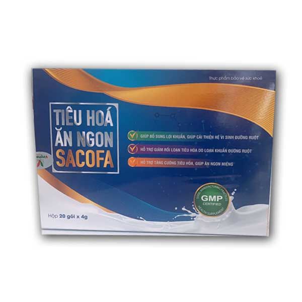 Bổ sung lợi khuẩn, giúp ăn ngon Tiêu Hóa Ăn Ngon SACOFA hộp 20 gói x 4g